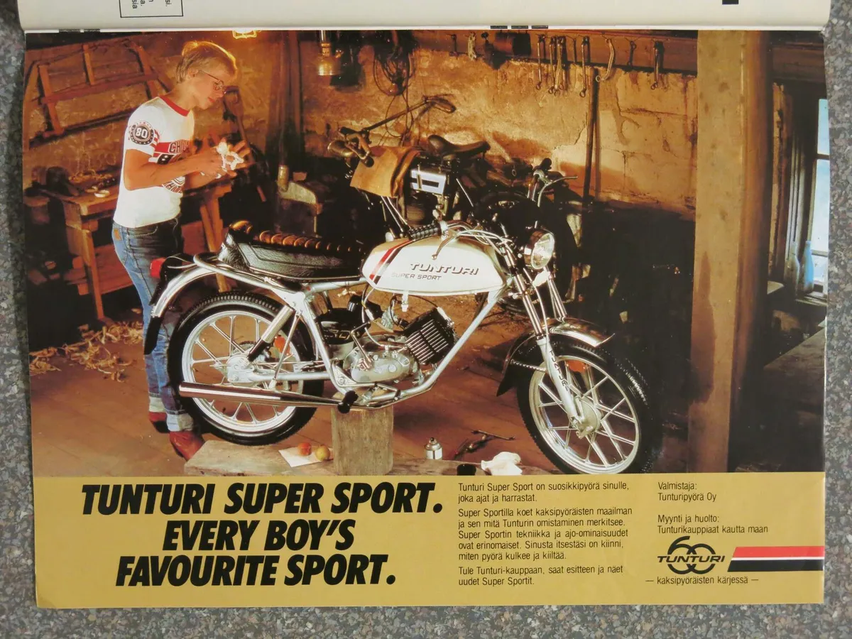 Päivän automainos: "Tunturi Super Sport. Every Boy´s Favourite Sport ...
