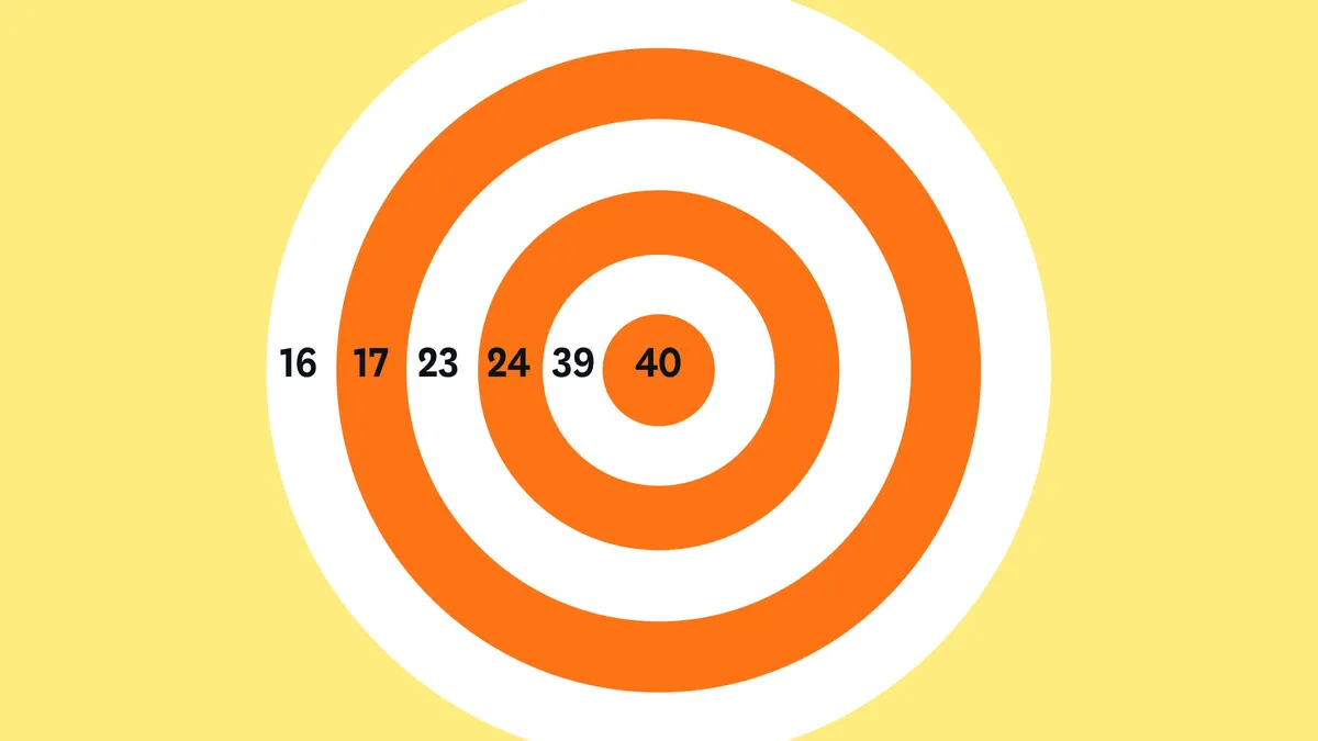 Aivopähkinä: Jos kuvan maalitaulussa on numerot 16, 17, 23, 24, 39 ja ...